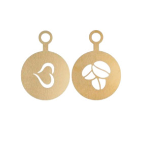 ᐈ Trafaret Gold Coffee Heart, qarışıq dizaynlar, paslanmayan polad ...
