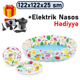 ᐈ Şişmə hovuz Intex, dairəvi, 122x122x25 sm, 150 l, rəngbərəng, hovuz ...