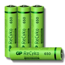 ᐈ Batareyalar Rechargeable NiMH batteries GP ReCyko AAA 650 mAh 1,2V 2 ...