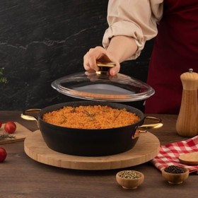 ᐈ Qazan Ozlife Karniyarik, qranit, qara, 24 sm, 3.3 l - qiymeti və ...
