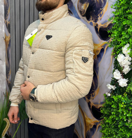 ᐈ Мужская зимняя куртка DG, кремовая, хлопок/полиэстер, размер 3XL ...