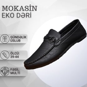 ᐈ Kişilər üçün mokasin EB_1007, qara, eko dəri, ölçü 42 - qiymeti və ...