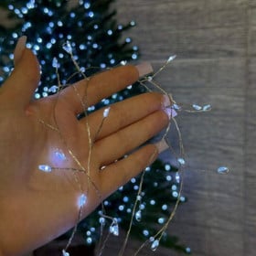 ᐈ İşıq diodlu hörüklər, mis məftilli, 50 metr, 1500 LED, uzaqdan ...