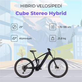 Velosiped Cube Stereo Hybrid 120 ONE 750735110, M, black - qiymeti və ...