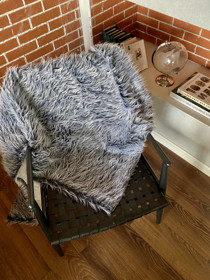 ᐈ Pled 24135760, birnəfərlik, 180x96 sm, kətan/eko xəz, boz - qiymeti ...