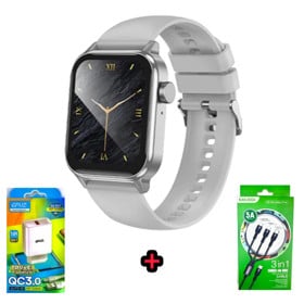 ᐈ Ağıllı saat hoco y26 silver smart watch gfuz ga03t 18w type c kakusiga 3in1 cable - qiymeti və ...