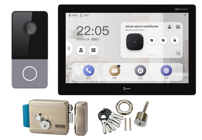 ᐈ İP domofon dəsti Hikvision 10", kilid ilə, qara - qiymeti və satışı ...