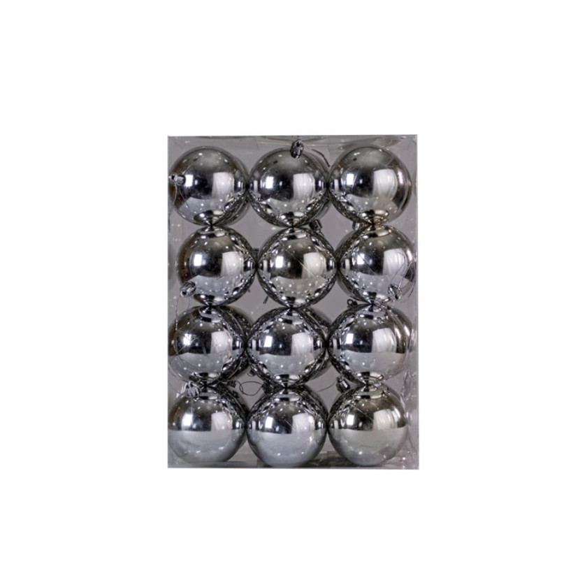 ᐈ Набор серебряных ёлочных шаров AA 12-3 - AA12-3 - купить по выгодной ...