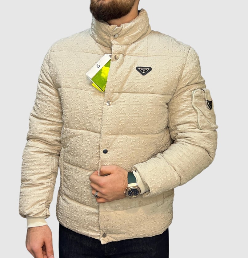 ᐈ Мужская зимняя куртка DG, кремовая, хлопок/полиэстер, размер XL ...