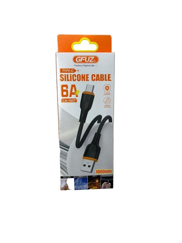 ᐈ Enerji toplama cihazı GFUZ silikon Type-C kabeli CA-165 T, 6A yüksək şarj, əyilməyə və ...