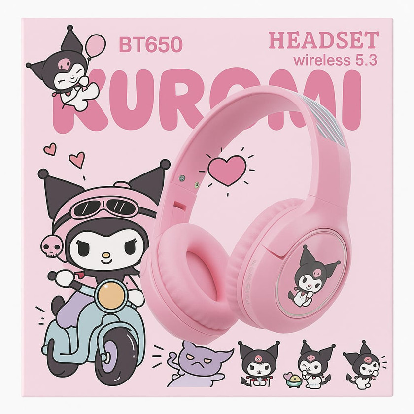 Беспроводные наушники BT650 RGB Kuromi Pink - купить по выгодной цене ...