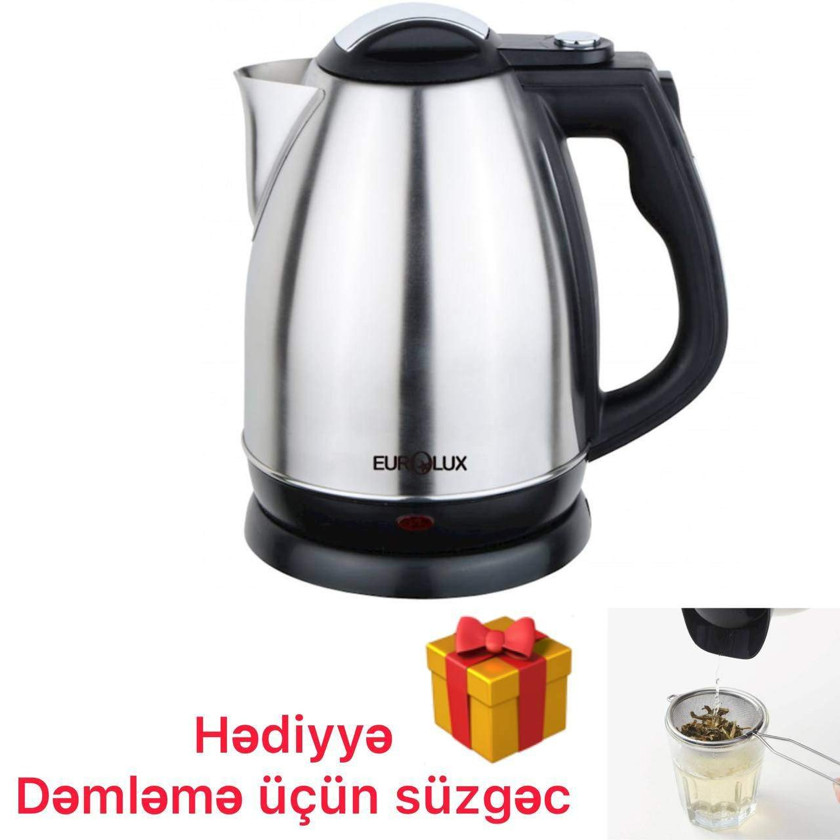 ᐈ Elektrik çaydanı Eurolux BB-001348 Paslanmaz polad 2200 Vt 1,8 lt ...