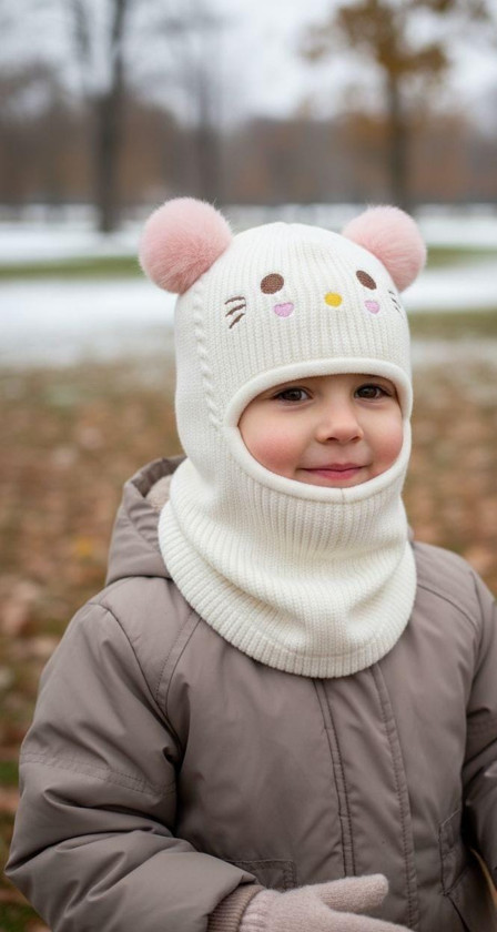 ᐈ Balaklava qız üçün VC_1614098, pambıq, ağ, 1-3 yaş - qiymeti və ...