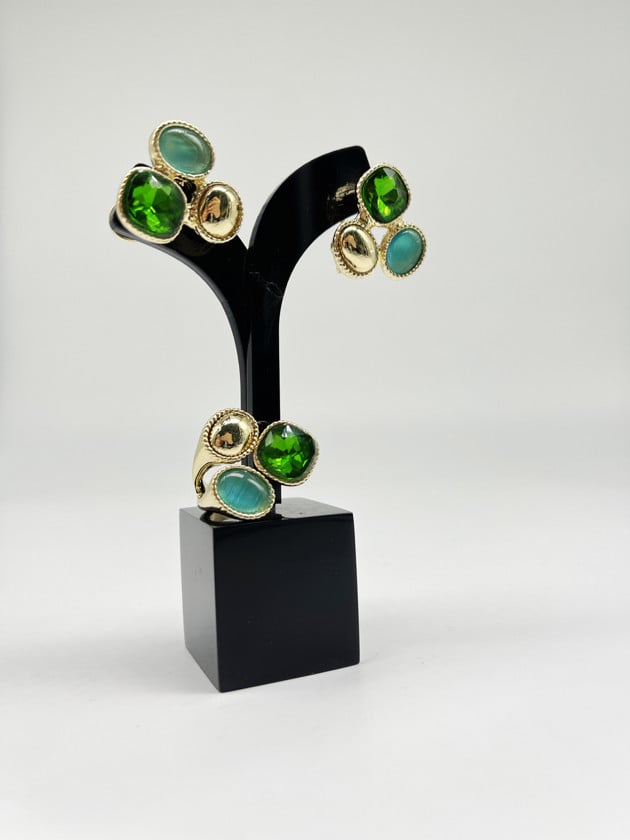 ᐈ Комплект бижутерии серьги и кольцо 3877_31658200, нержавеющая сталь ...