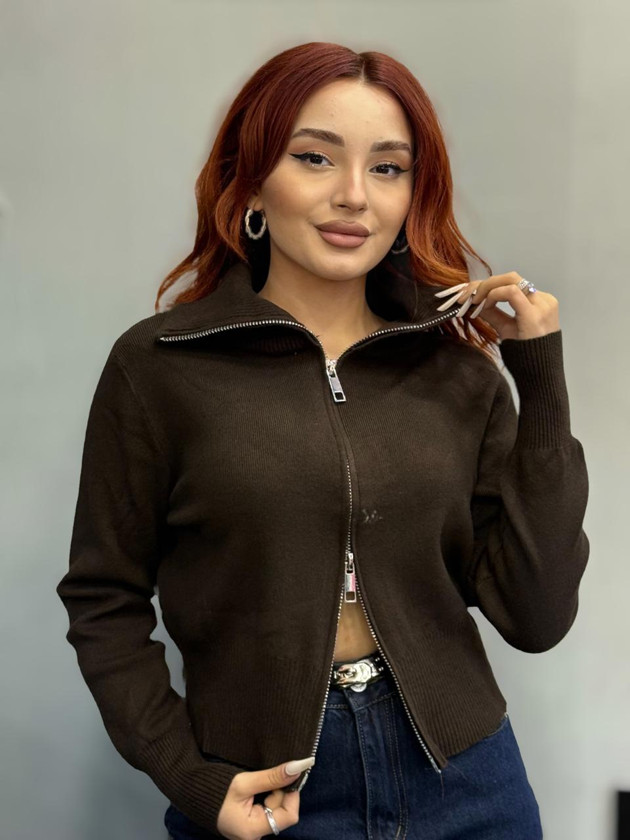 ᐈ Qadınlar üçün kardiqan 12121, qəhvəyi, trikotaj, ölçü One size ...