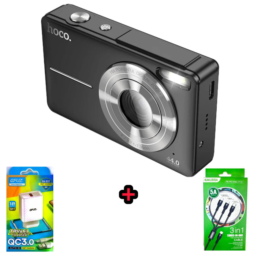 ᐈ Фотоаппарат hoco dv202 black gfuz ga03t 18w type c kakusiga 3in1 ...