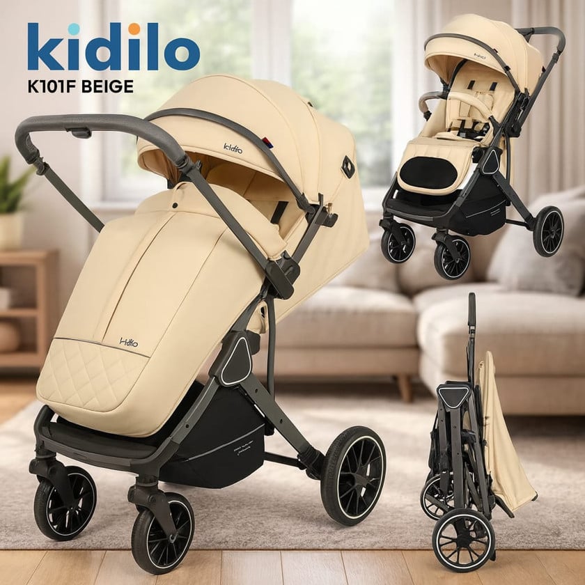 ᐈ Детская коляска Kidilo VP_101F Beige - купить по выгодной цене | ️ BIRMARKET