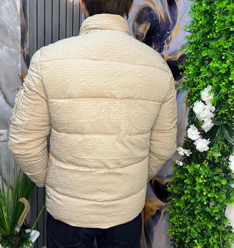 ᐈ Мужская зимняя куртка DG, кремовая, хлопок/полиэстер, размер 3XL ...