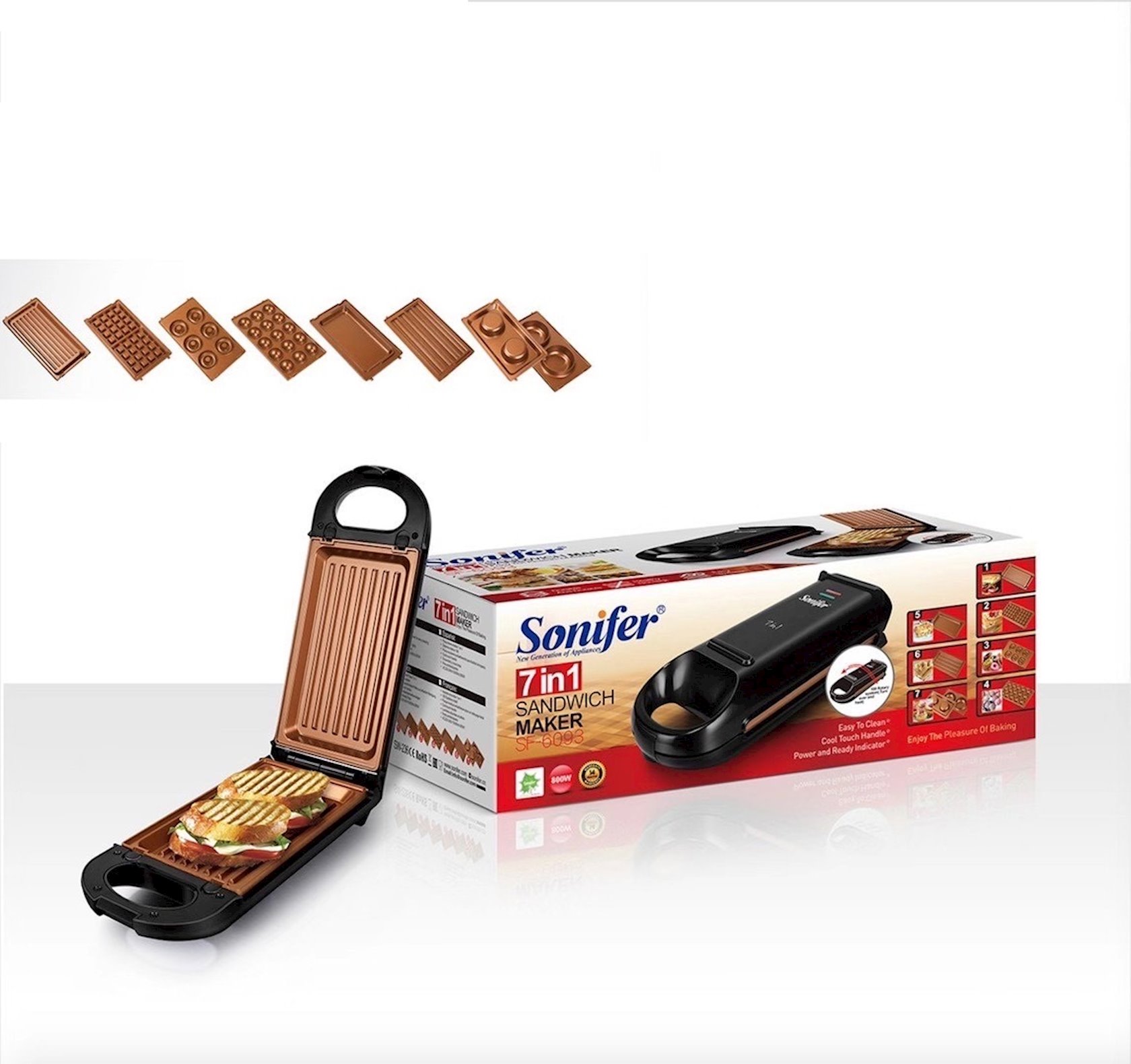 Сэндвичница Sonifer 7 в 1 SF-6093 - купить в Баку. Цена, обзор, отзывы ...