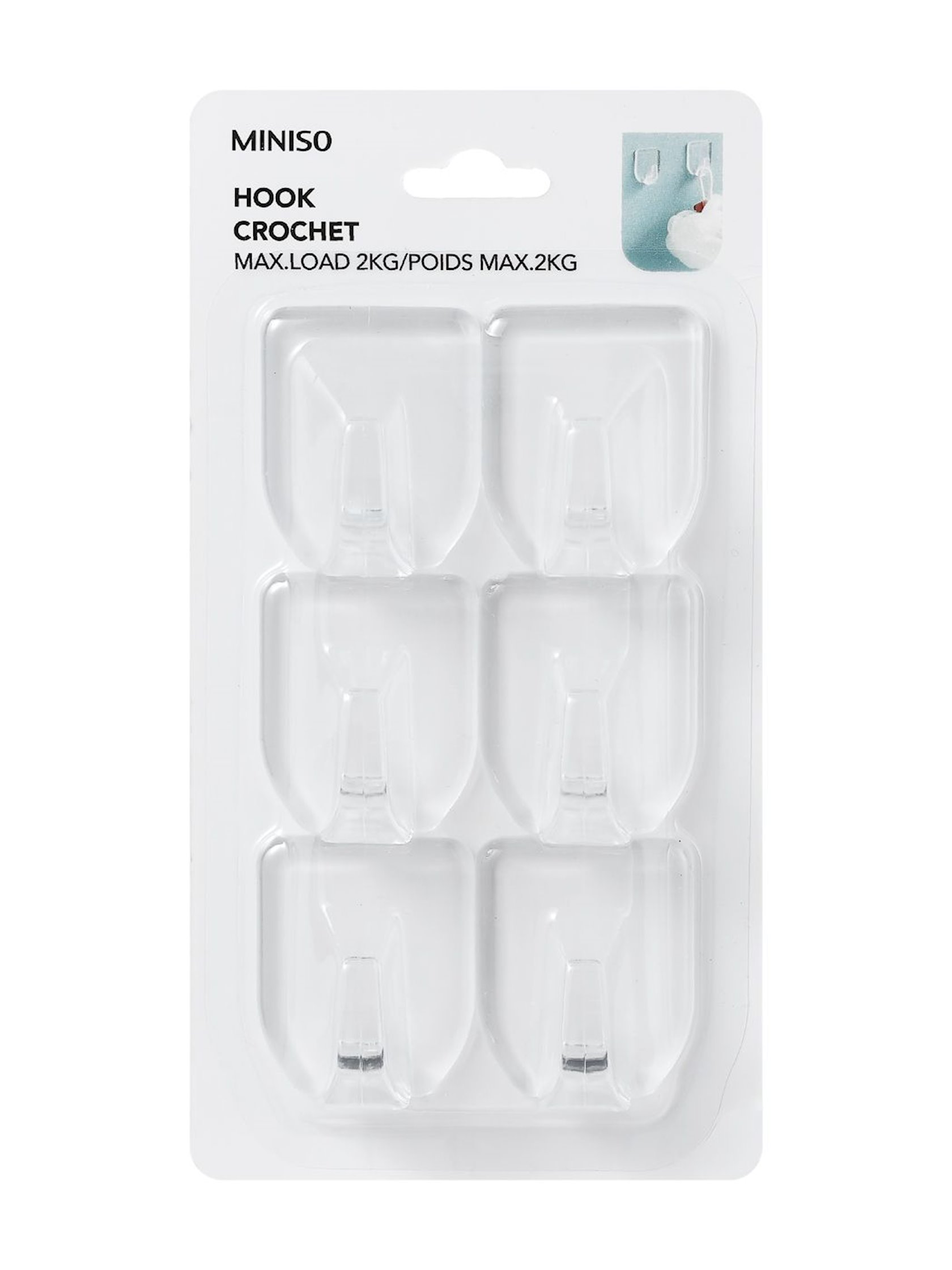 Hamam otağı üçün qarmaqlar Miniso Transparent Hook, şəffaf, 6 əd ...