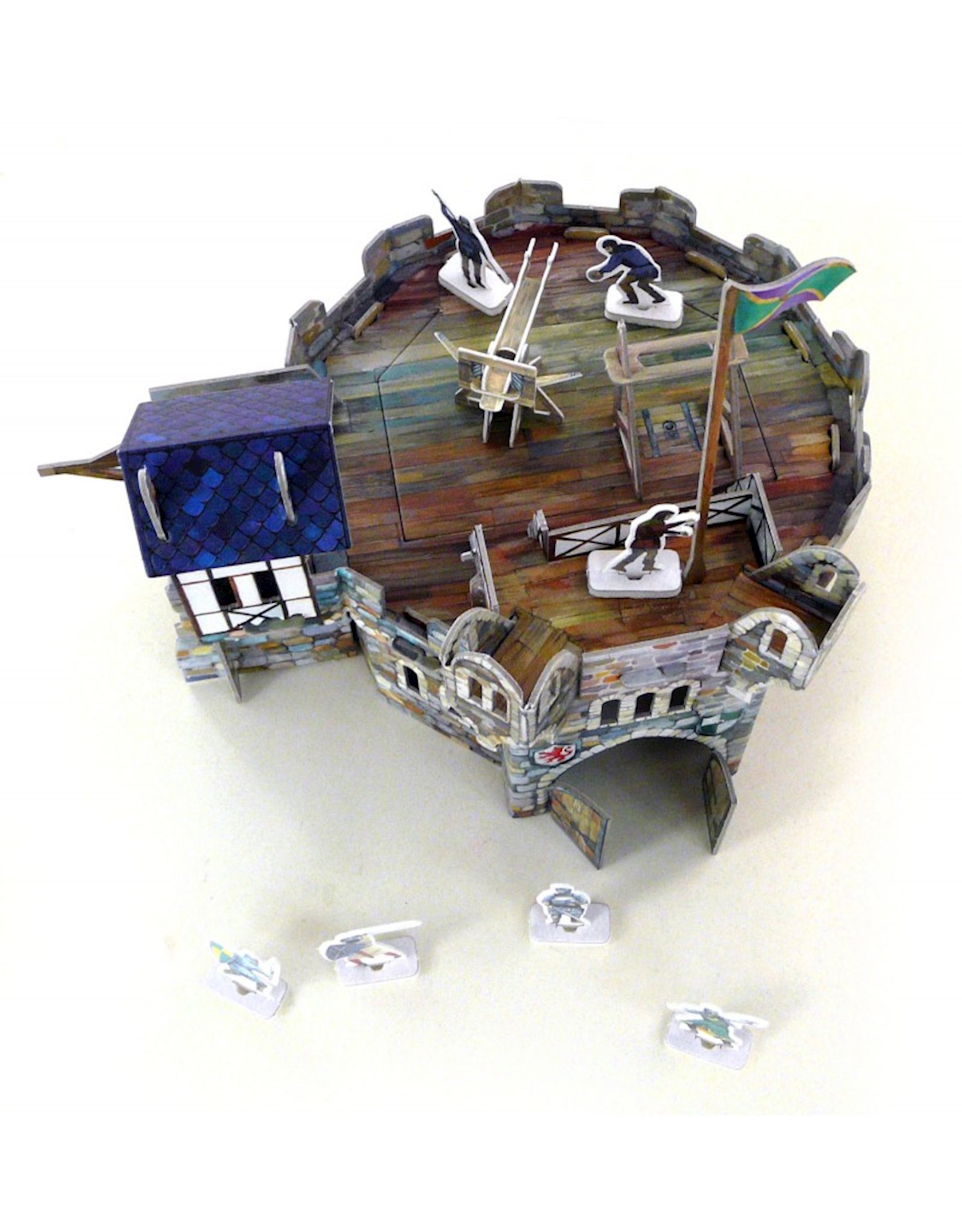 Сборная модель UMBUM Средневековый город Круглая башня, из картона, 20 ...