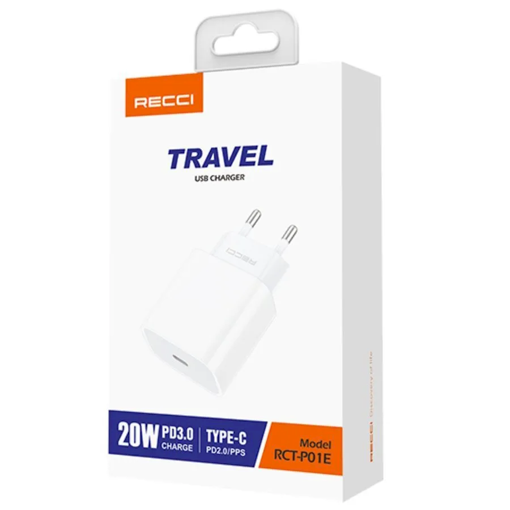 Сетевое зарядное устройство Recci RCT-P01E Type-C 20W White - купить в Баку. Цена, обзор, отзывы ...