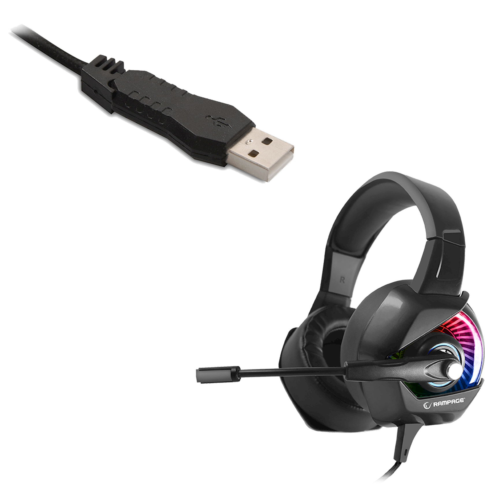 Qulaqlıq-qarnitur Rampage Typhoon 7.1 RGB Gaming Headset - Qiymeti ...