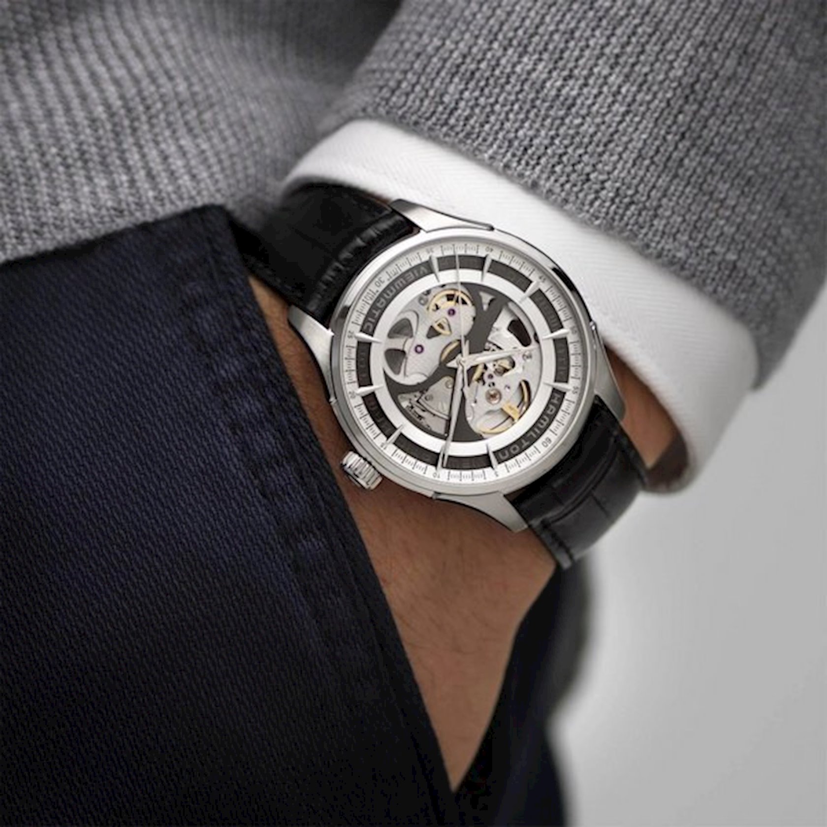 Наручные часы Hamilton Jazzmaster Skeleton Auto H42555751 Черный ...