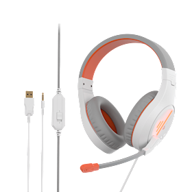 Qulaqlıq-qarnitur Meetion HP021 Gaming White/Orange - qiymeti və satışı ...