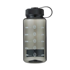 Su şüşəsi Miniso Plastic Cool Water Bottle with Handle 0.8 l, qara ...