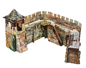 Сборная модель UMBUM Средневековый город Крепостная стена, из картона ...