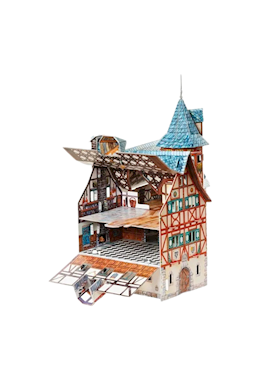 Сборная модель UMBUM Средневековый город Новая ратуша, из картона, 33 ...