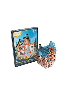 Сборная модель UMBUM Средневековый город Новая ратуша, из картона, 33 ...