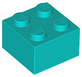 Аксессуары к конструкторам Lego Brick 2x2 Dark Trier (Dark Turquoise ...