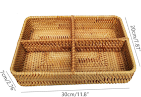 ᐈ Корзина для хранения ratt40, ротанг, коричневый, 30x19.99x7.01 см ...