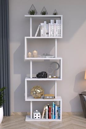 ᐈ Stellaj ev_12551122 Modern, LDSP, 158x46x46 sm, ağ - qiymeti və ...