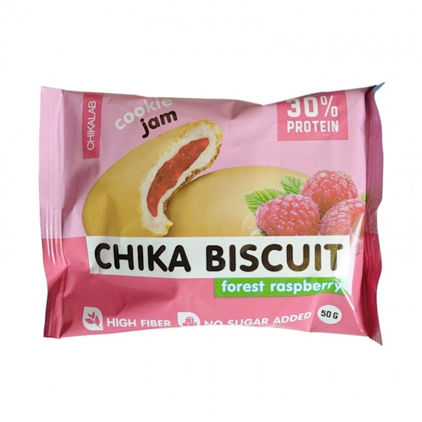 Бисквитное печенье Chikalab Chika Biscuit Бисквит лесная малина 50 г ...