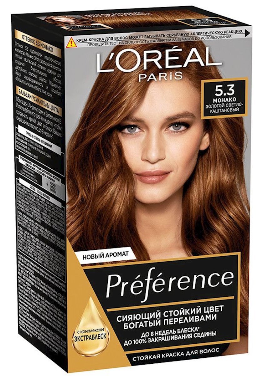 Краска для волос L'Oréal Paris Preference оттенок 5.3, монако, Золотой ...