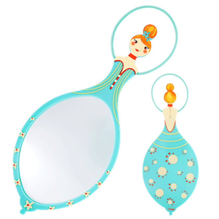 Настенное зеркало Pylones Glam Glam Mirror Blue, пластик, 24x10.5 см ...