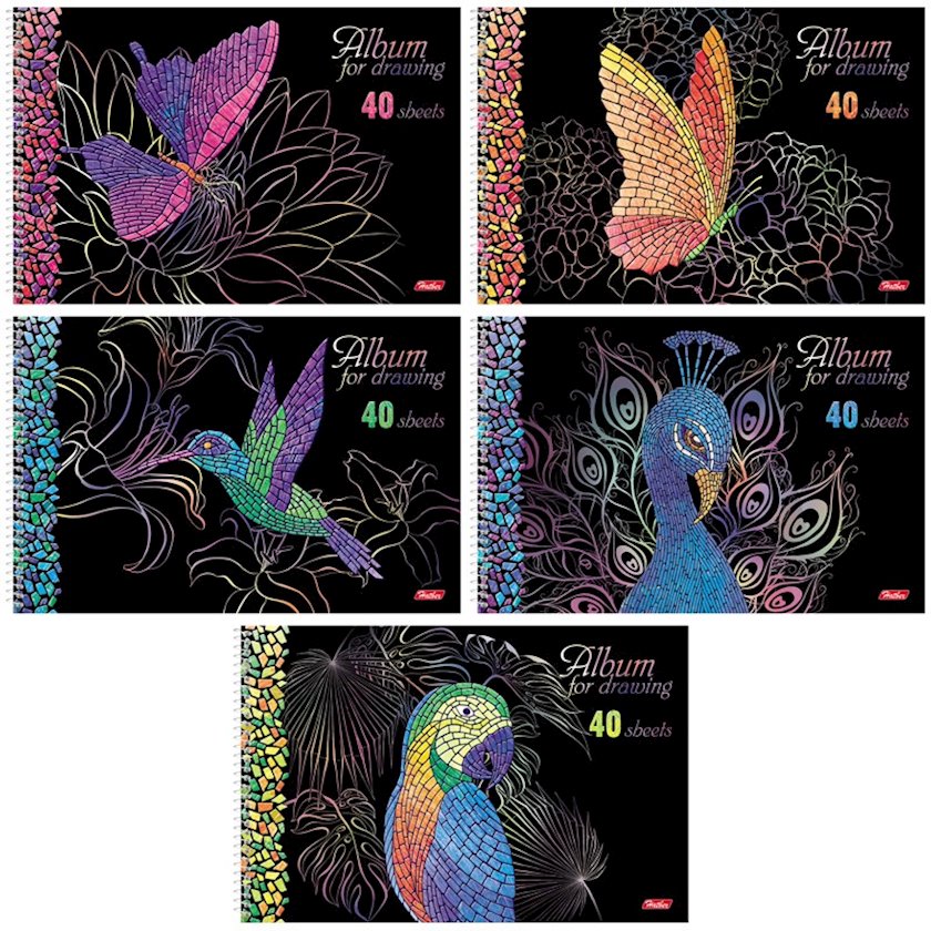 Альбом для рисования Hatber Мозаика А4, 40 листов, в ассортименте - купить в Баку. Цена, обзор ...