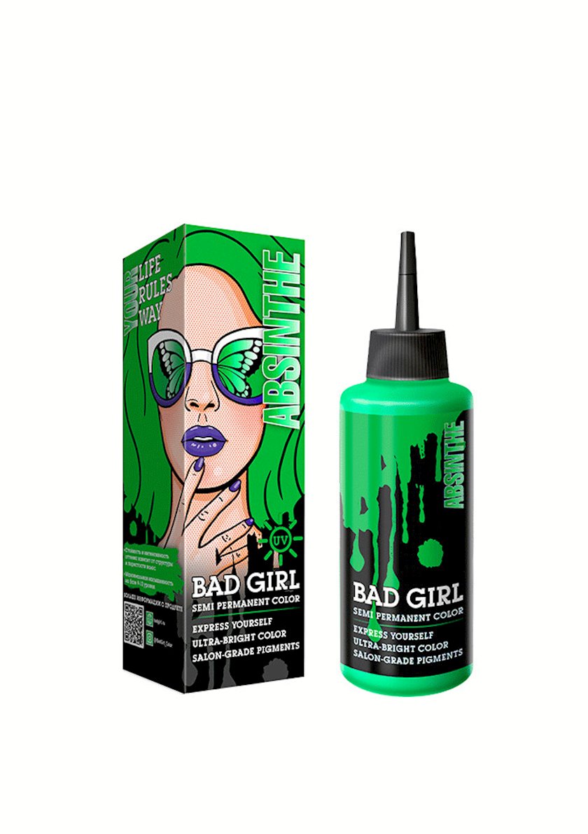 Бальзам оттеночный Bad Girl Neon Absinthe,неоновый зеленый,150 мл ...