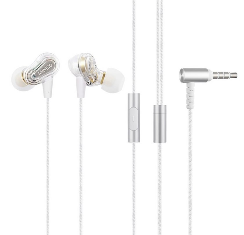 Проводные наушники Miniso M9 Transparent White - купить по выгодной ...