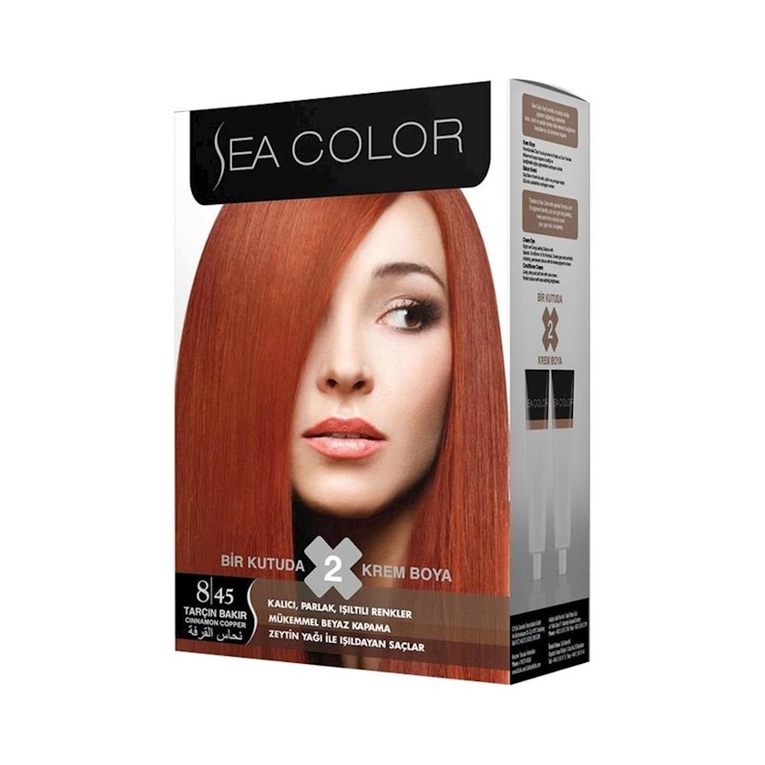Krem-boya saçlar üçün Sea Color 8.45 Tarçın Bakır, Darçın Mis, 100 ml ...