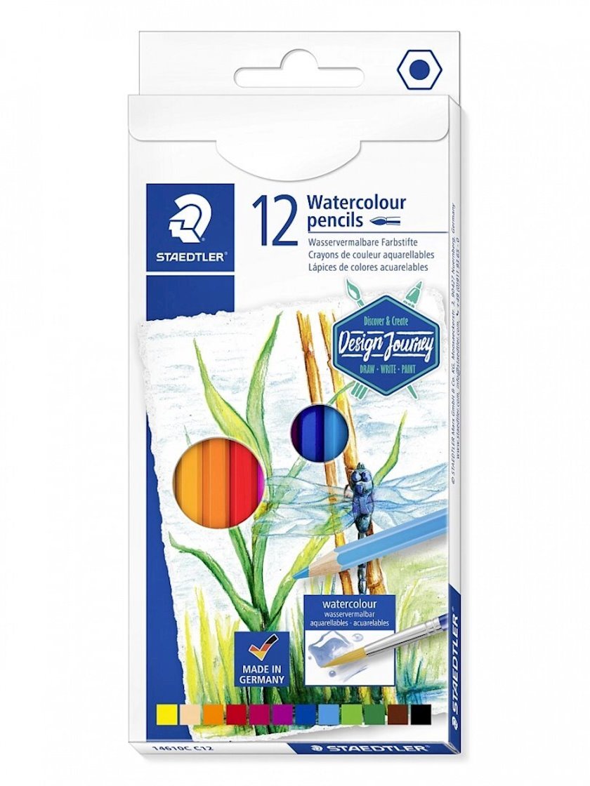 ᐈ Akvarel karandaşlar Staedtler Design Journey, 12 rəng - qiymeti və ...