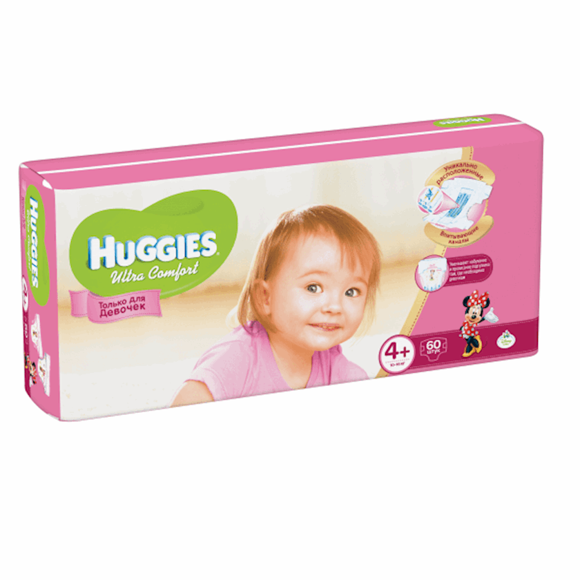Подгузники Huggies Ultra Comfort 4+ для девочек 60 шт - купить в Баку ...