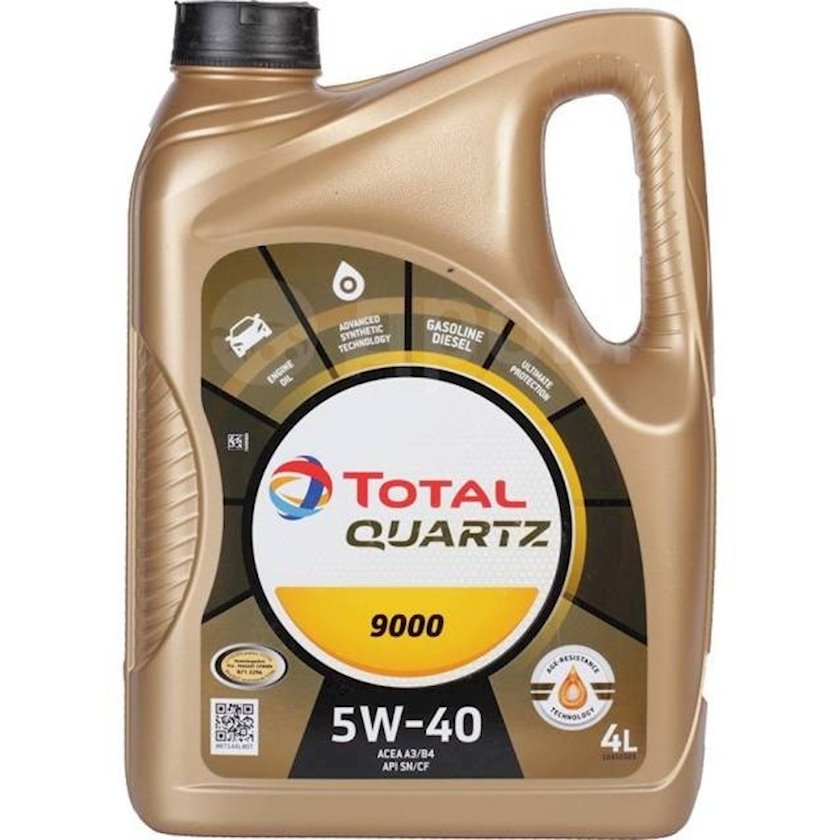 Mühərrik yağı Total Quartz 9000 5W-40, 4 L - Satışı | Mator Yaglari