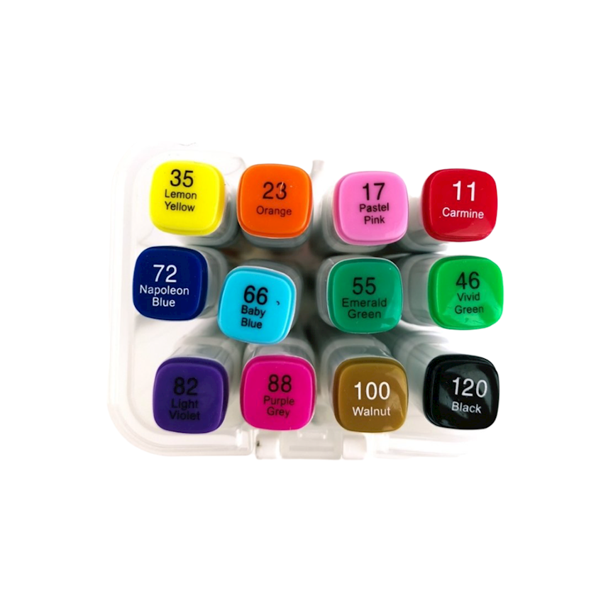 ᐈ Rəsm çəkmə üçün markerlər dəsti Jian Pai, 12 əd - qiymeti və satışı ...