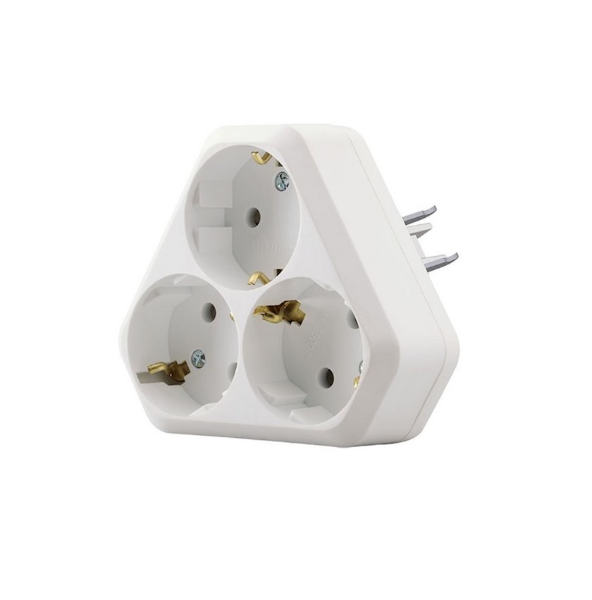 ᐈ Rozetka Makel torpaqlama ilə, divar üstü, 3 yuva, ağ - qiymeti və satışı | ️ BIRMARKET