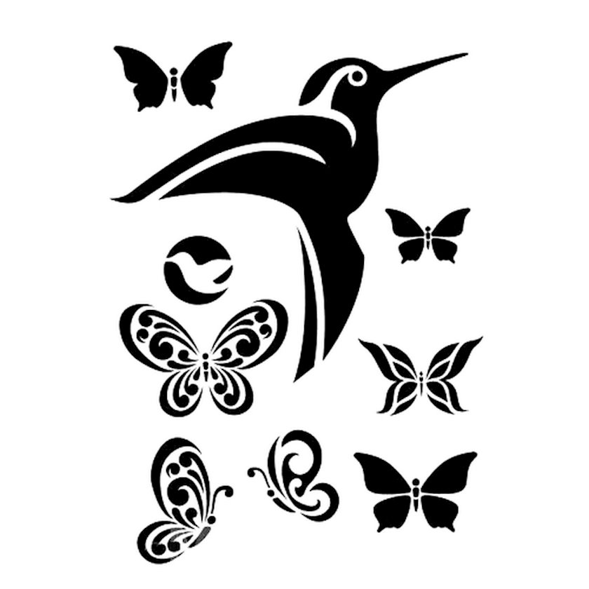 ᐈ Trafaret Невская палитра "Сонет" Kolibri və kəpənəklər, plastik ...