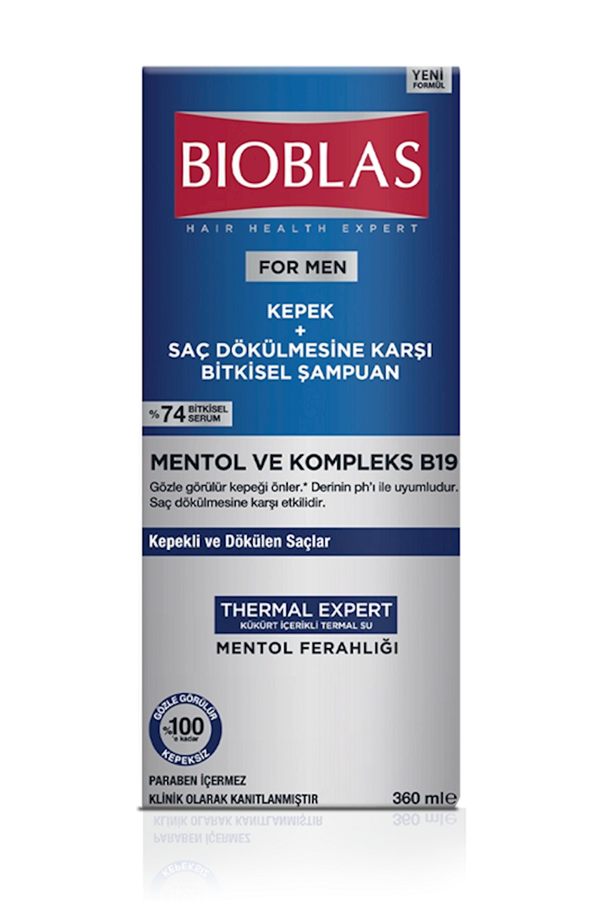Şampun Bioblas For Men Menthol and Complex B19 kəpəyə və saç ...